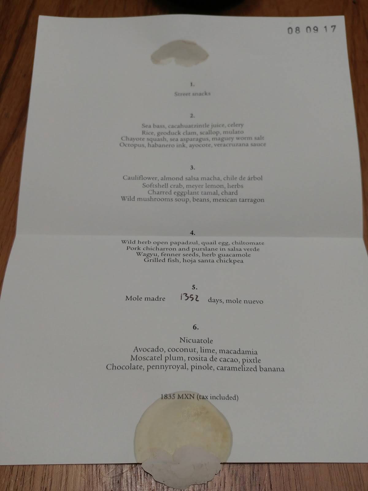 Carta del restaurante Pujol - Tasting Menu, Ciudad López Mateos ...
