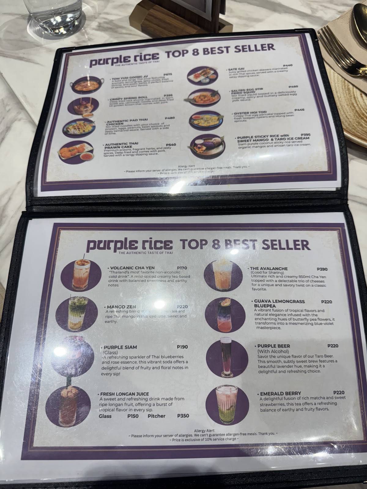 Menu at Purple Rice Forbes Town, BGC restaurant, Taguig