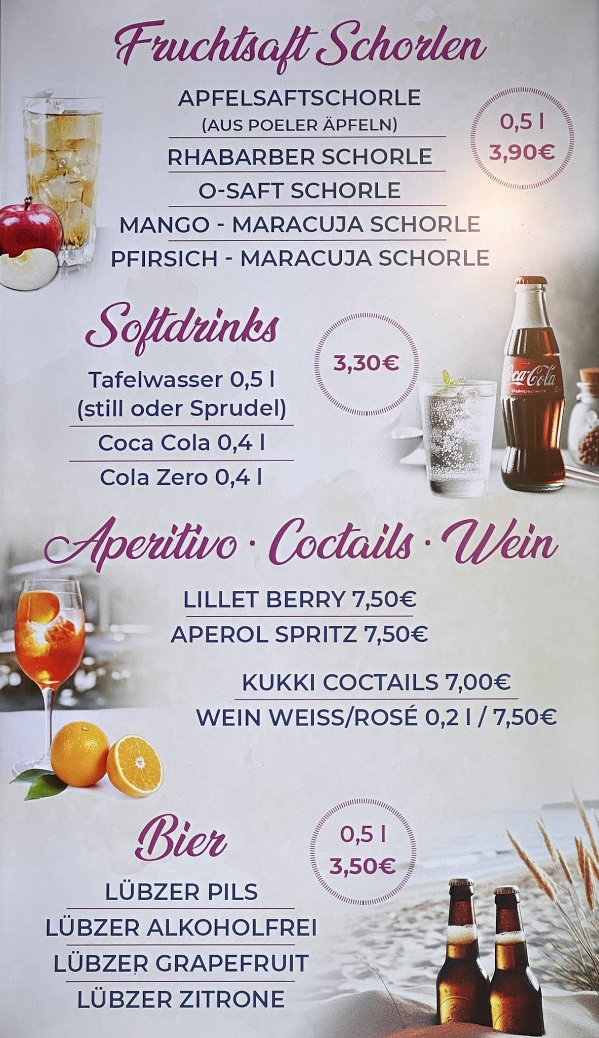 Speisekarte von RAPHAEL Café - Eis - Snackbar, Insel Poel