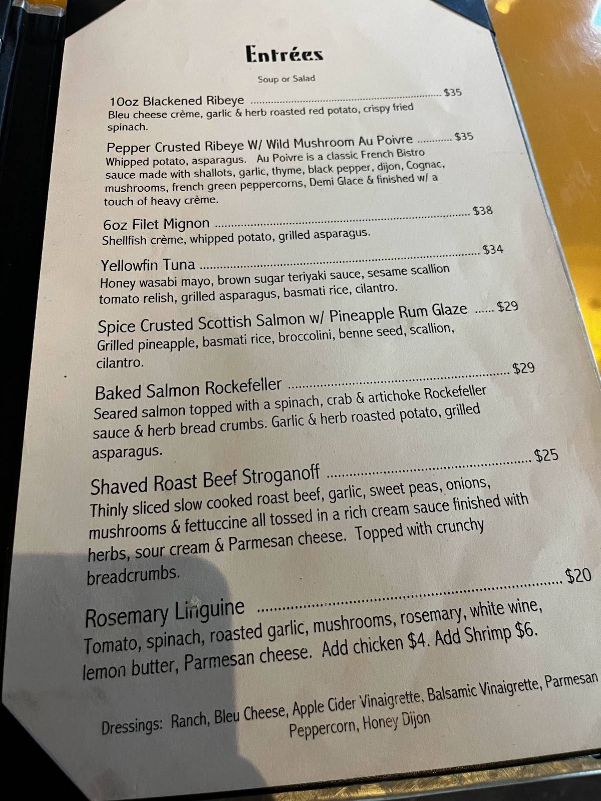 Menu at Rain Restaurant, Abingdon