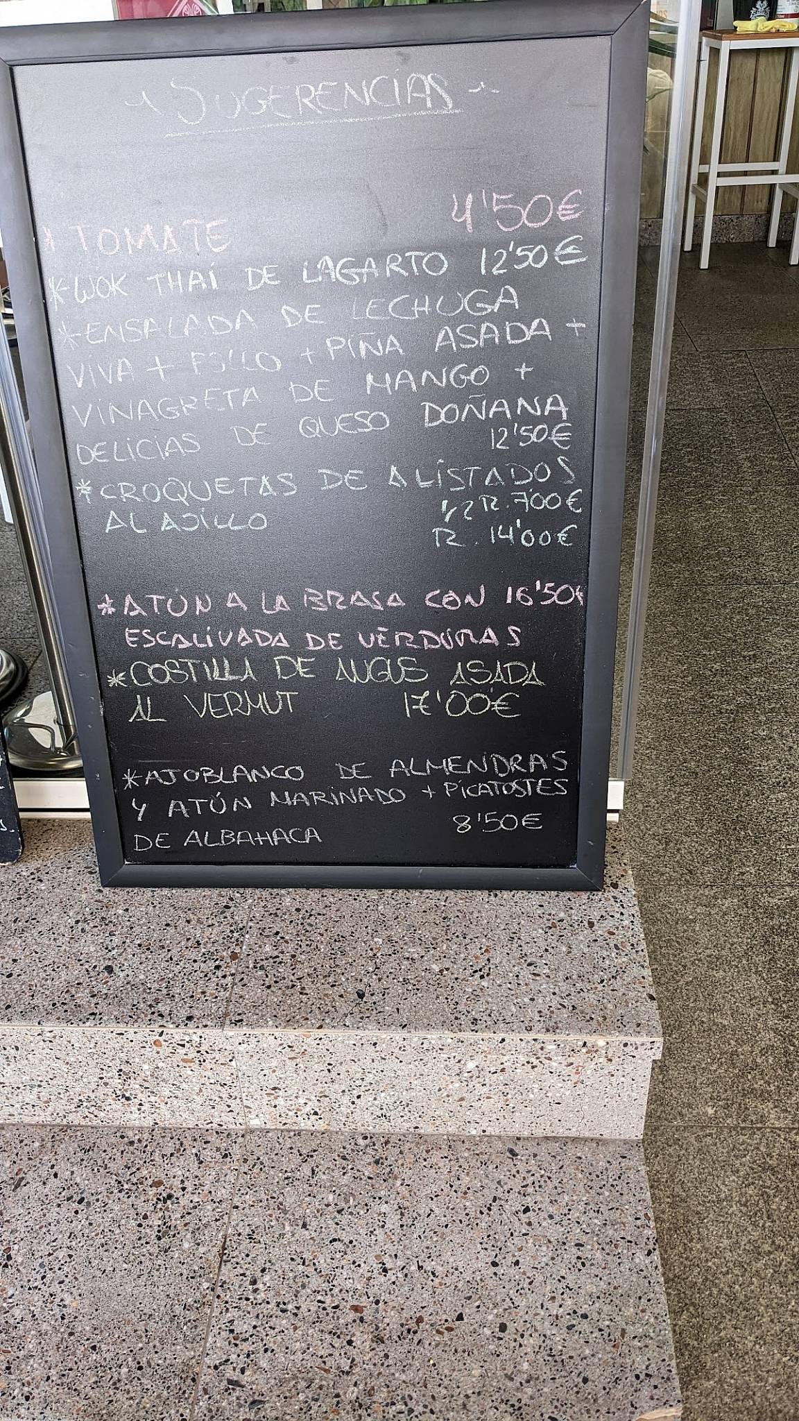 Carta del restaurante Rayuela Mazagón, Mazagón
