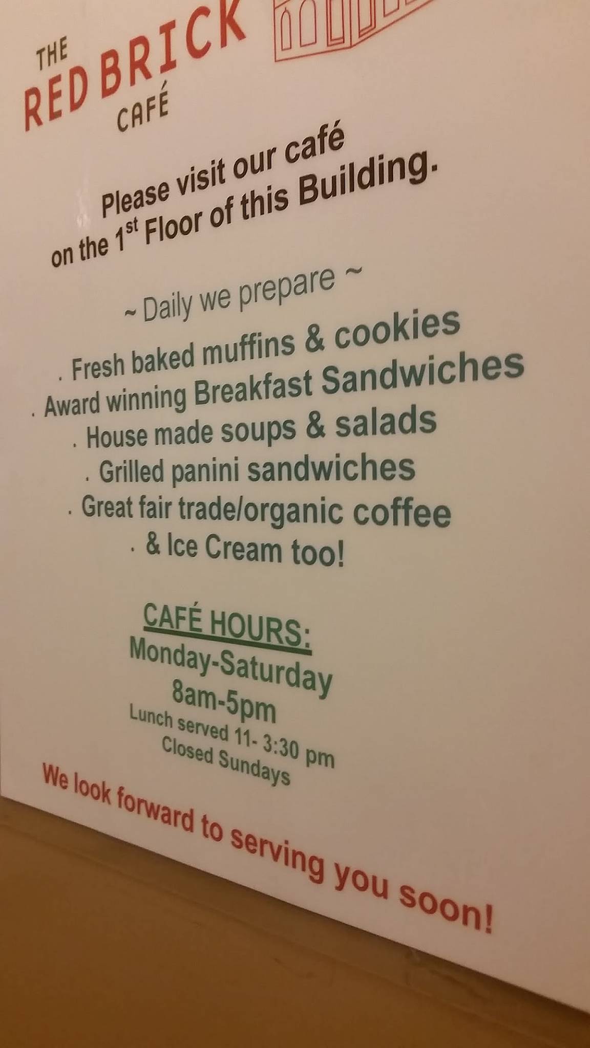 Menu at Red Brick Cafe, Guelph, 77 Westmount Rd