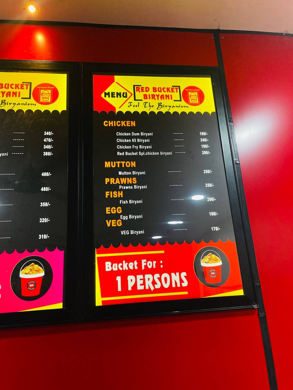 Menu at Red Bucket Biryani Mancherial, Mancherial