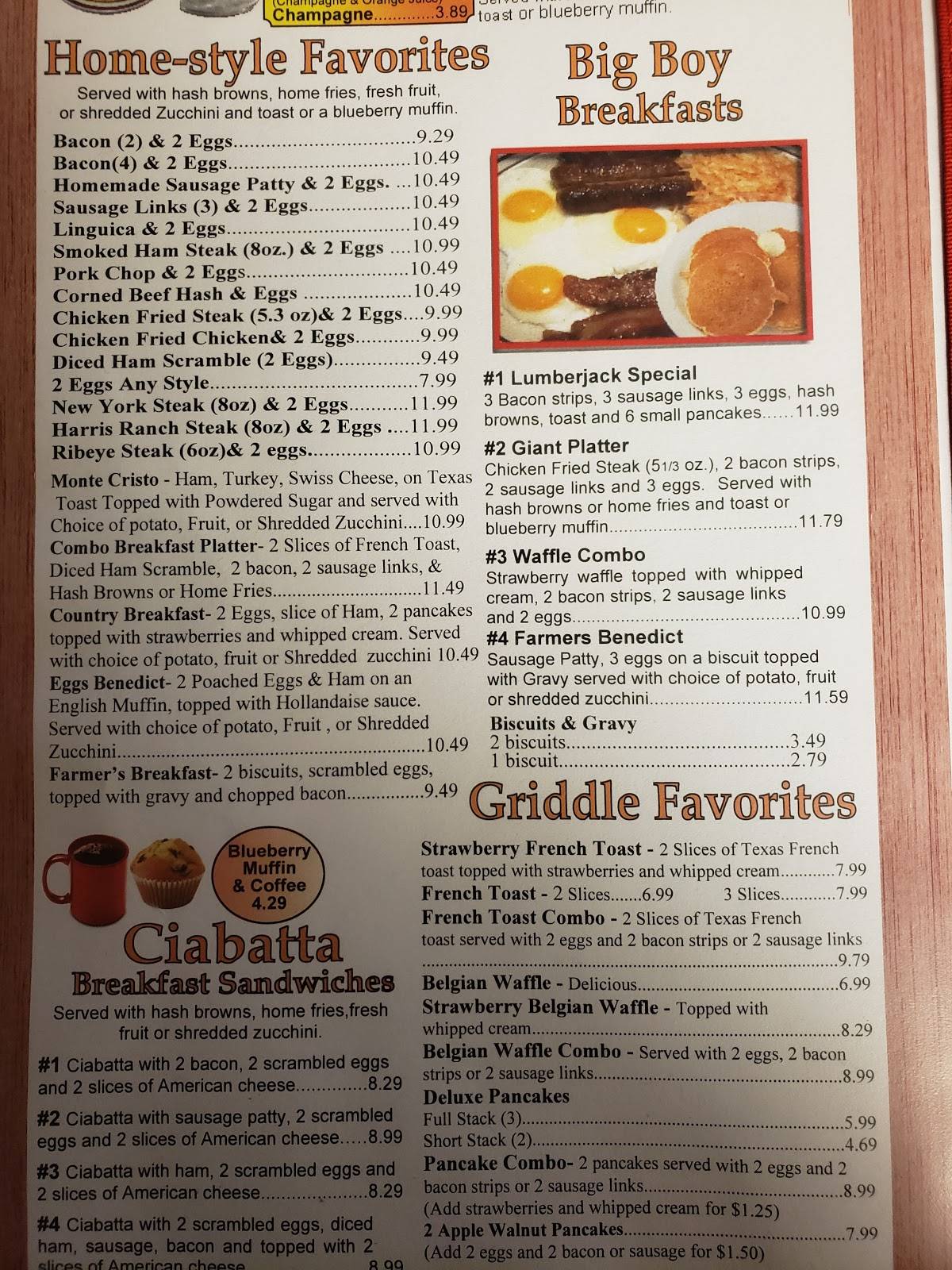 Menu at Red Rooster Cafe, Durham