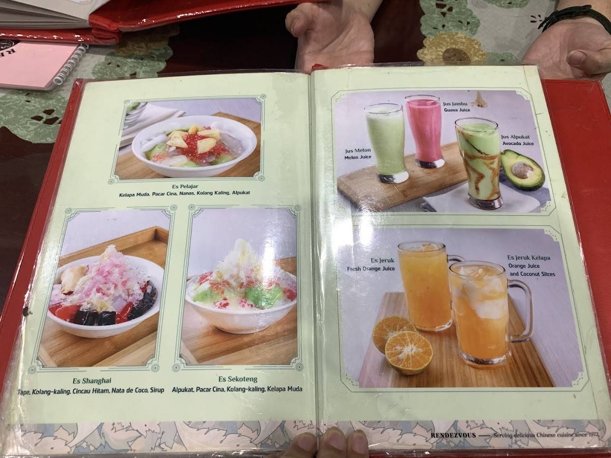 Menu at Restaurant Rendezvous - Kebon Sirih, Jakarta, Jalan Johar No.2B-C