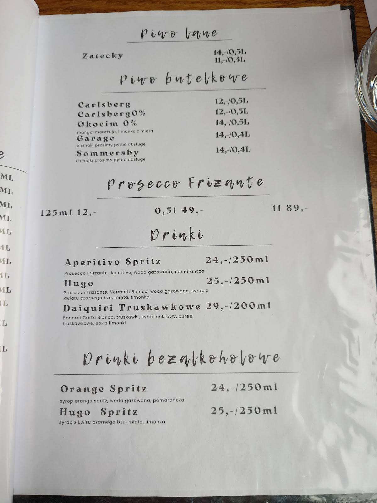 Menu at Restauracja Czarny Piec Kościan, Koscian