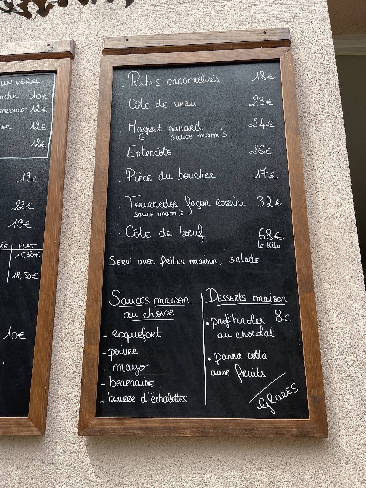 Menu au Restaurant du Coucou, Hautefort