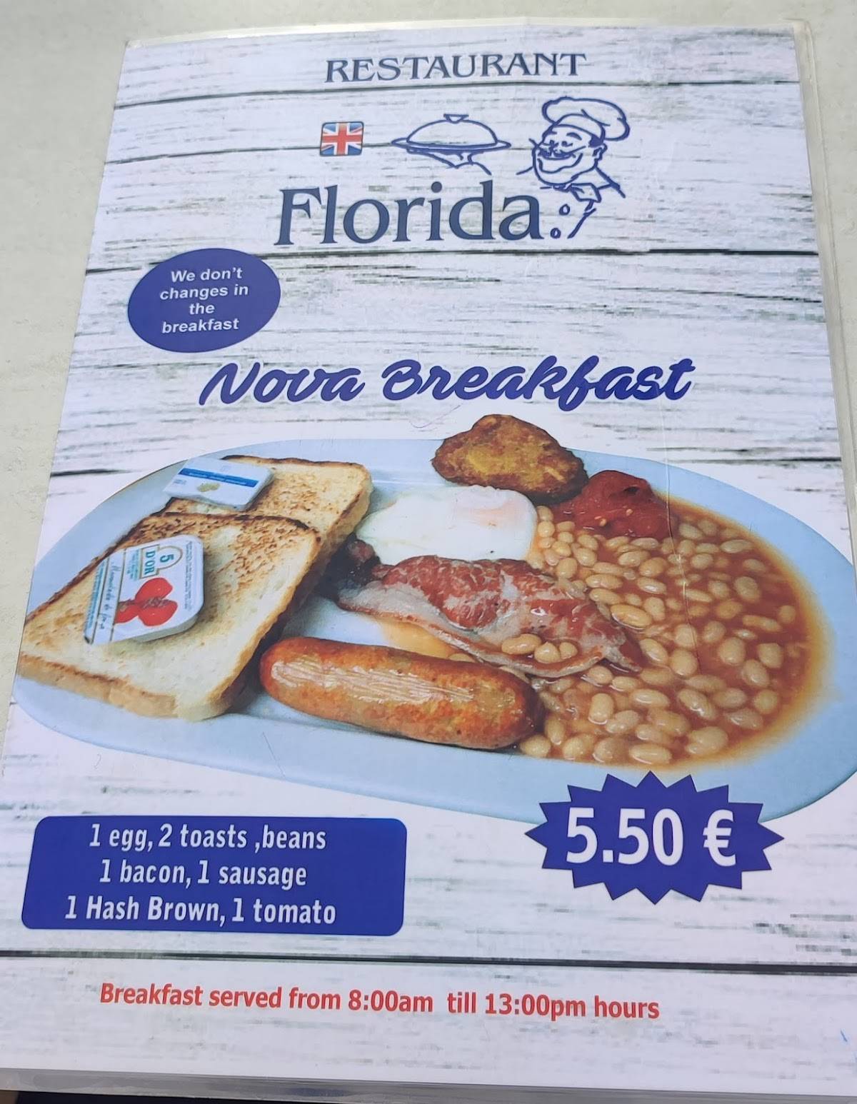 Menu at Restaurante Florida Palmanova, Magaluf