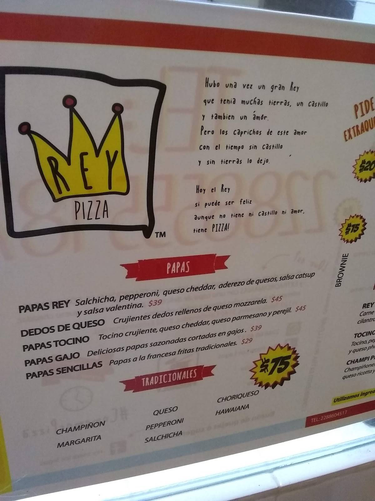 Carta del restaurante Rey Pizza - Coatepec, Coatepec