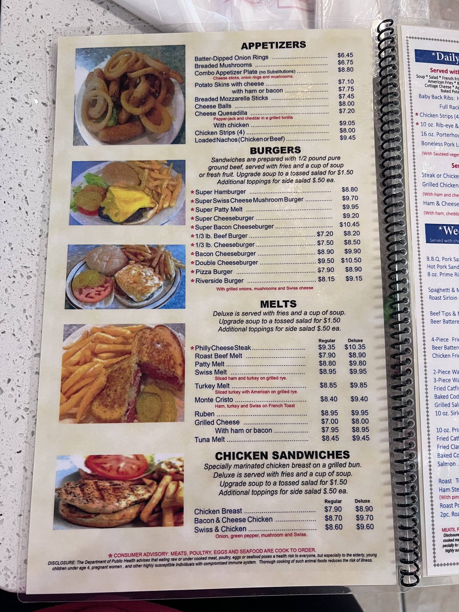 Menu at Riverside Family Restaurant, Ottumwa