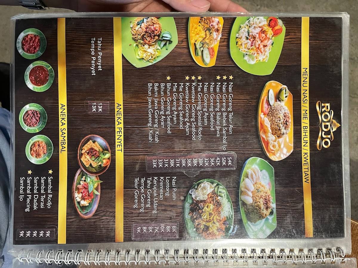 Menu at Rodjo Resto restaurant, Semarang