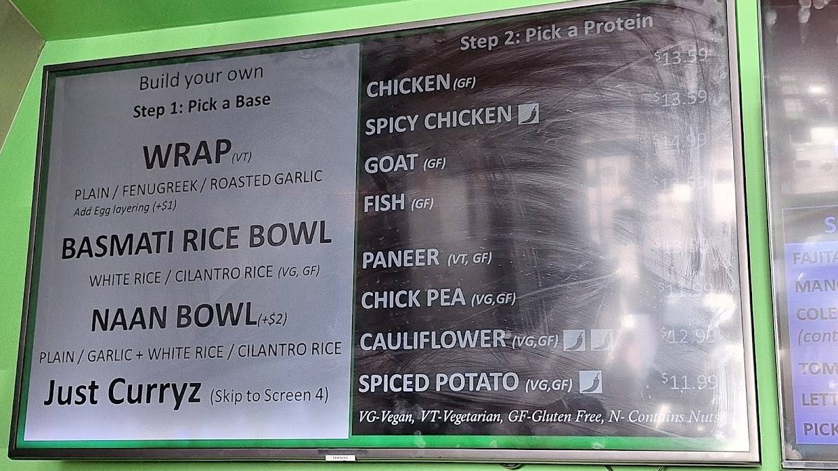 Menu at Rollz Rice Indian Kitchen restaurant, Lewis Center, 724 Polaris ...