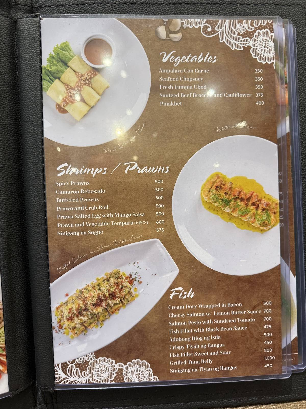 Menu at Rustica Angeles City, Pampanga restaurant, Angeles