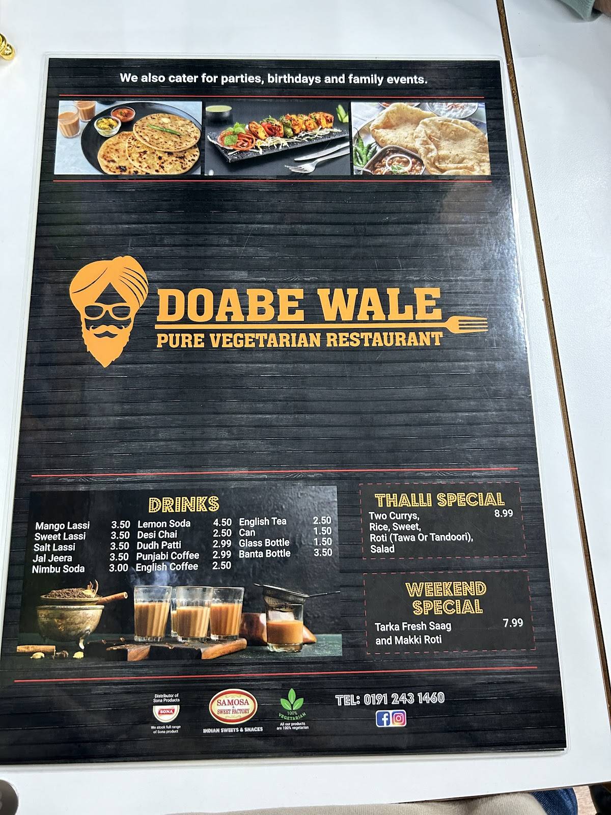 Menu at DOABA SWEET SHOP (DOABE WALE VEGITARIAN RESTAURANT), Newcastle ...