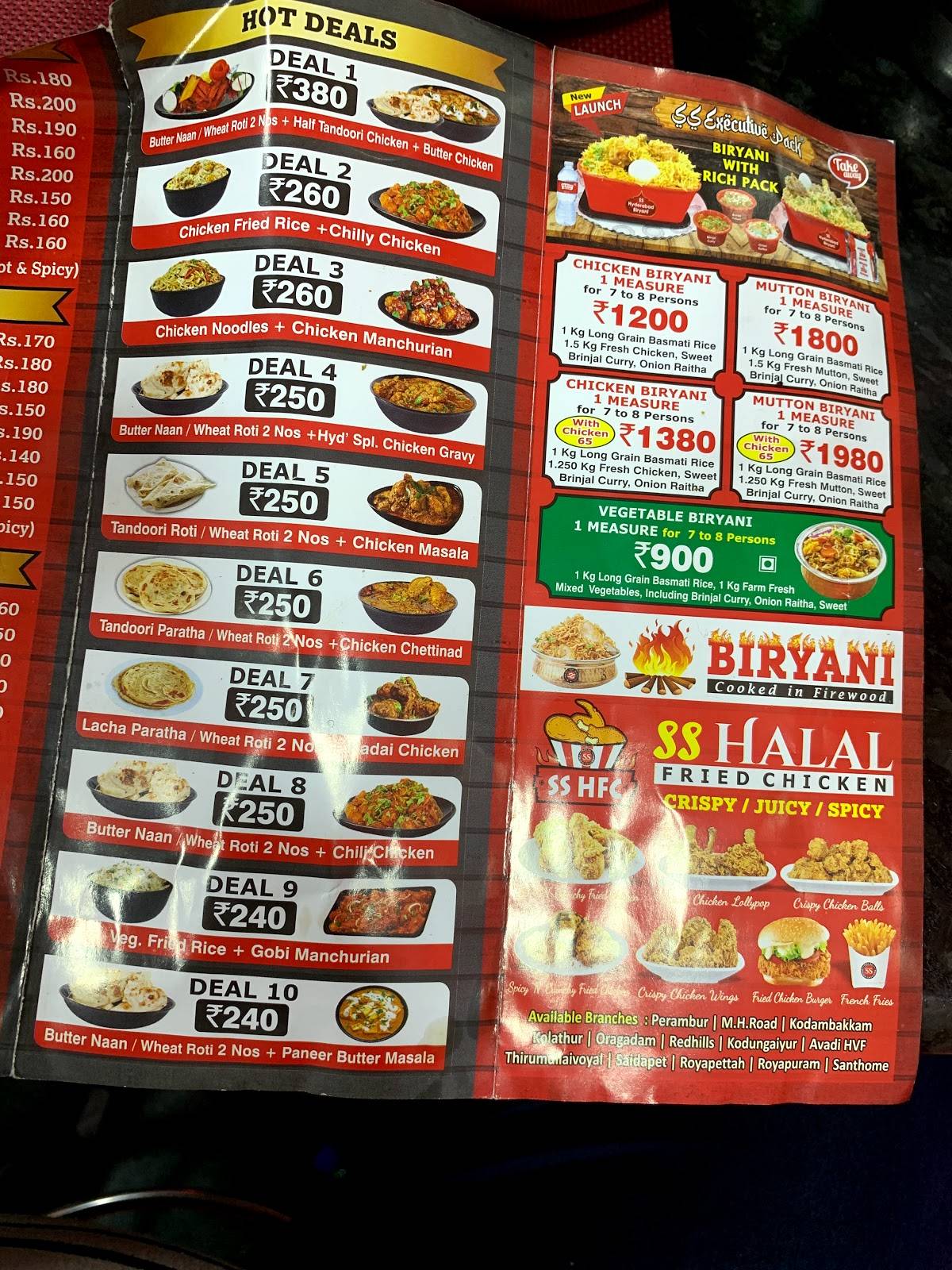 Menu at SS Hyderabad Biryani Irungattukottai, Sriperumbudur, No 57