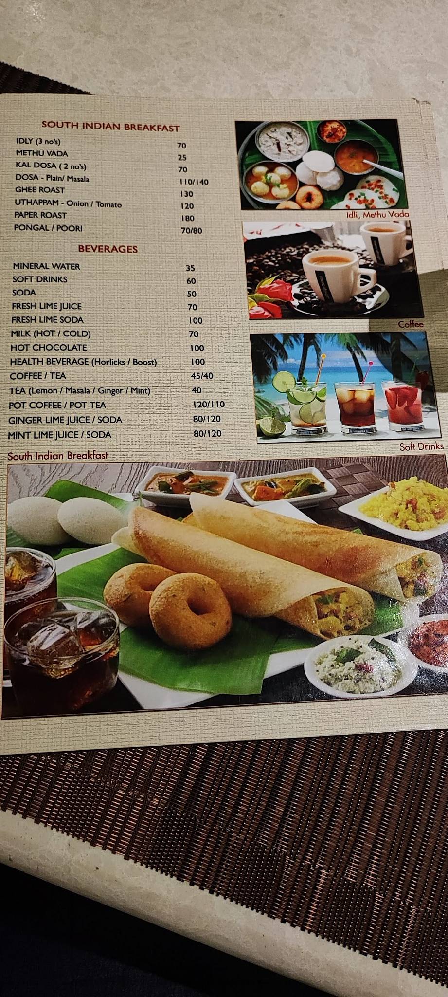 Menu at Sahana Restaurant, Nagercoil