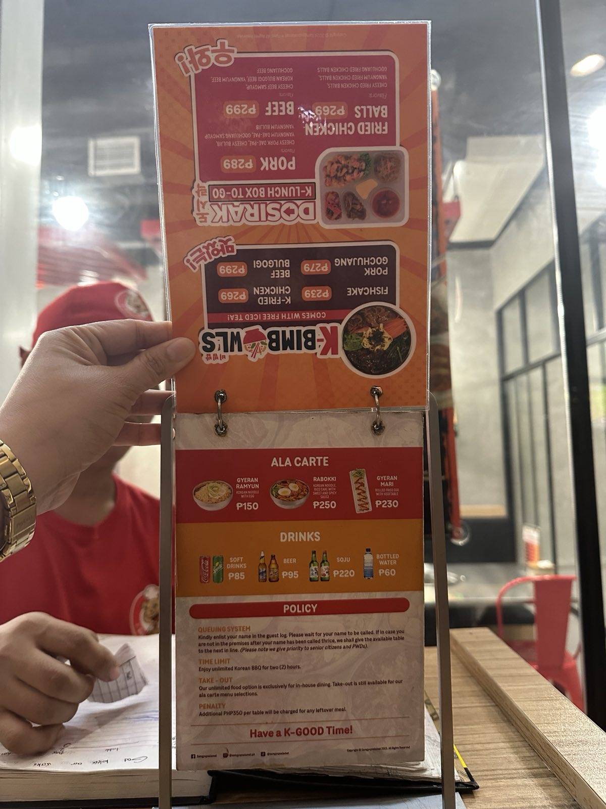 Menu at Samgyupsalamat Festival Mall restaurant, Muntinlupa