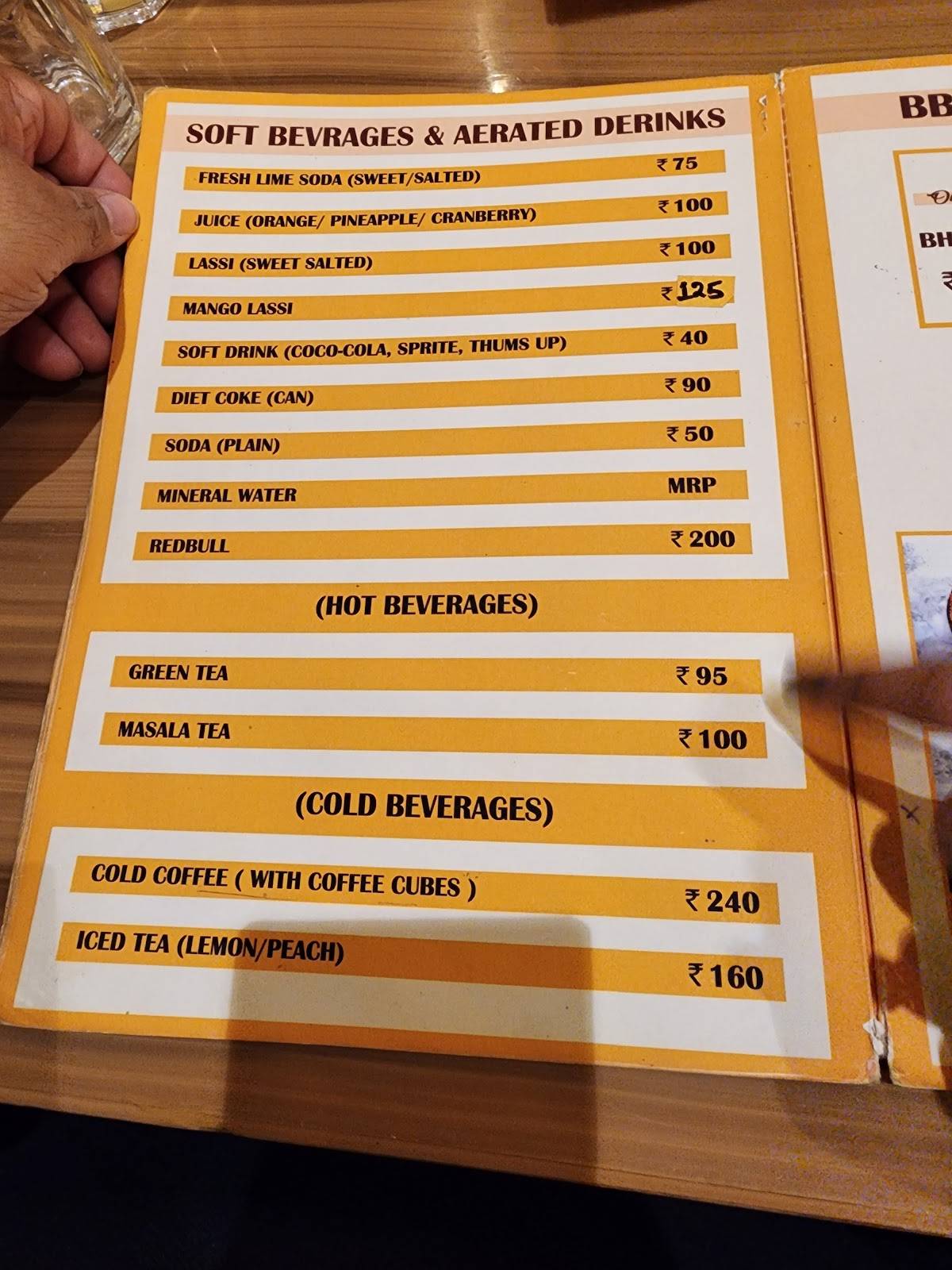 Menu at Sandoz Restaurant - Ashok Vihar, New Delhi