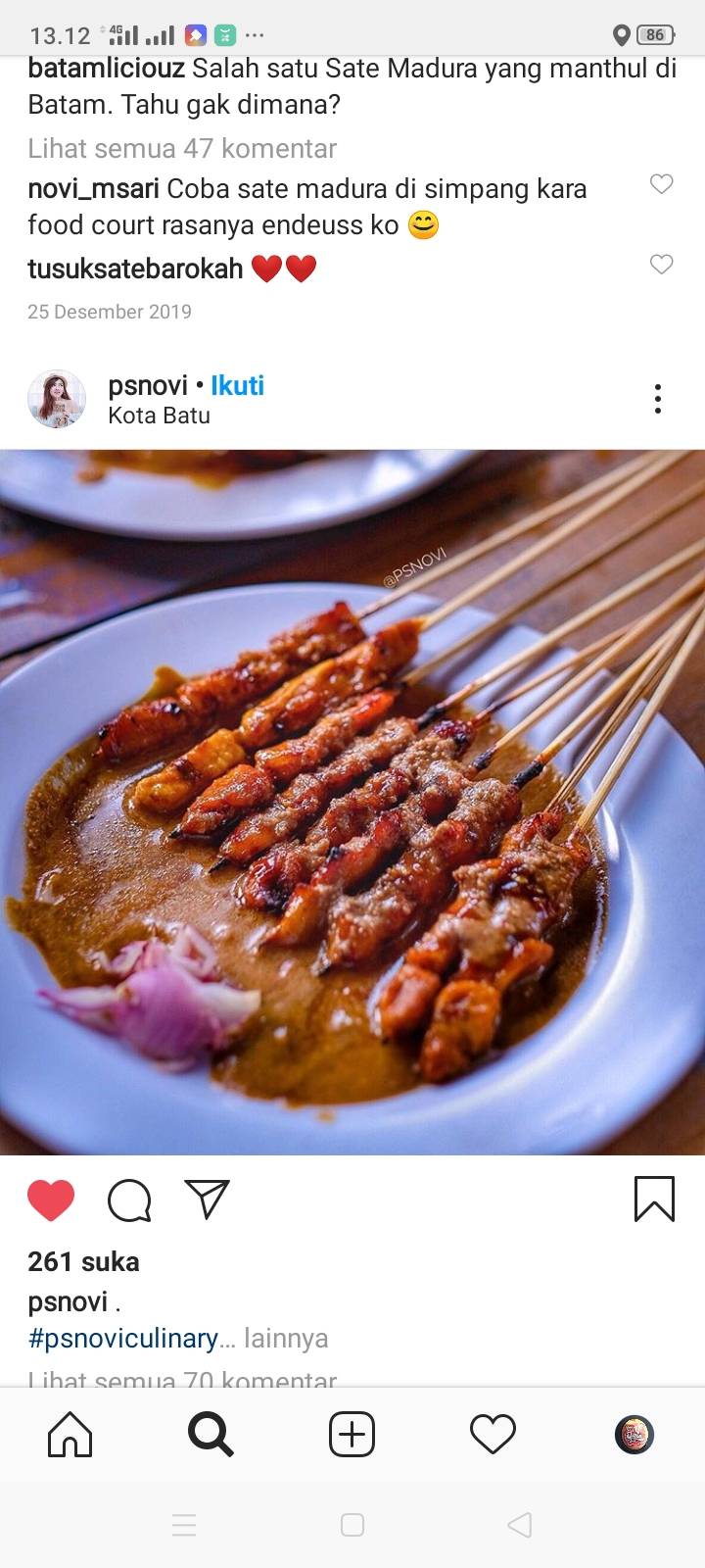 Carta del restaurante Sate ayam sate daging dan sate kambing khas ...