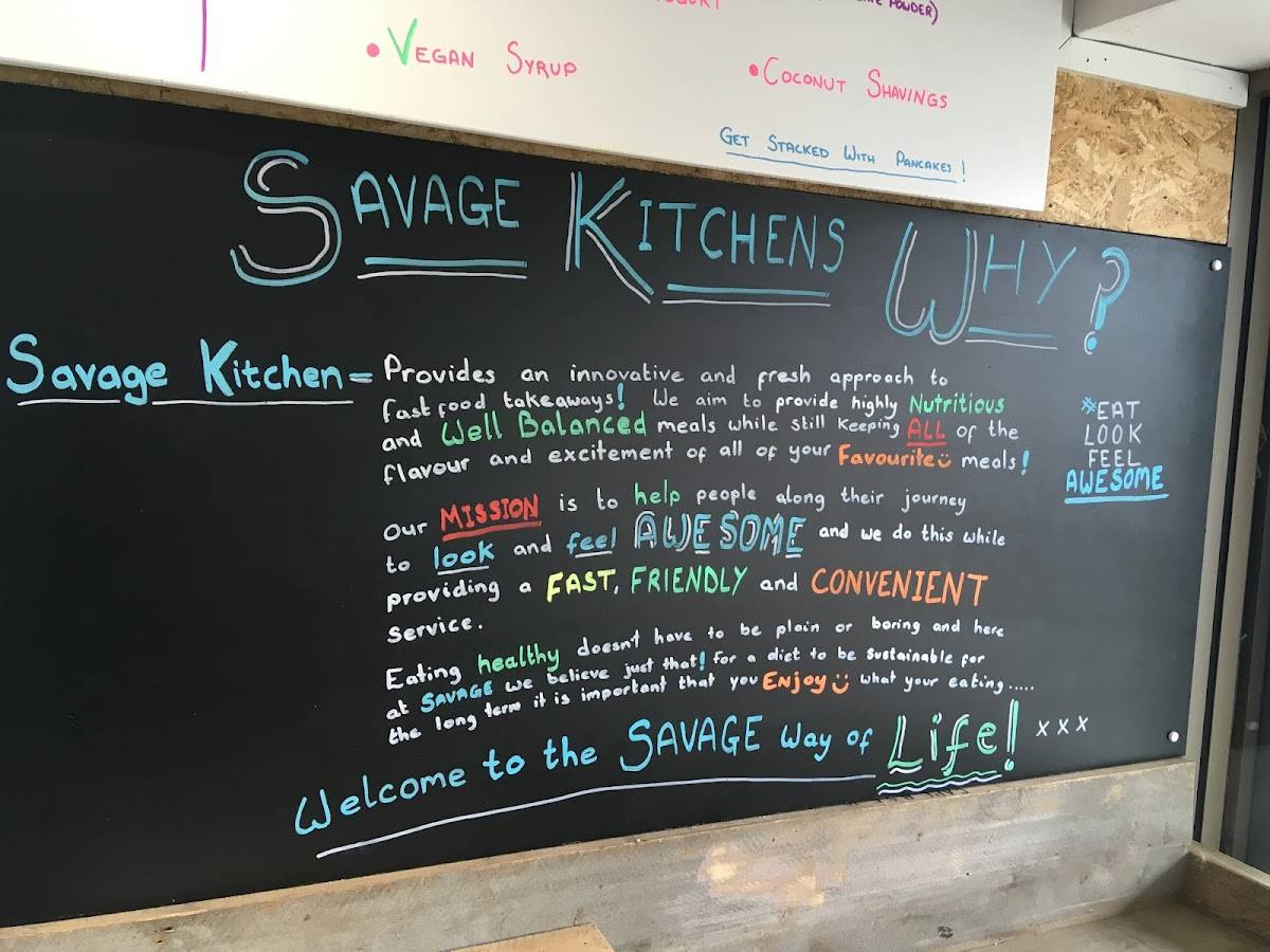 Menu at Savage Kitchen restaurant, Kirkcaldy
