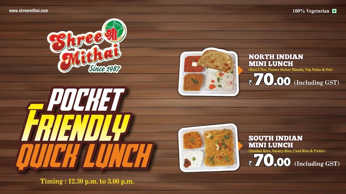Menu at Shree Mithai, Chennai, S-85