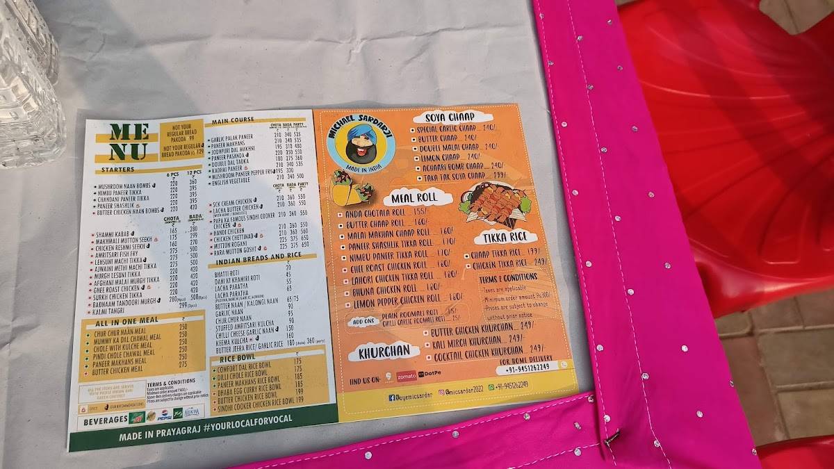 Menu at Sindhi Curry Kitchen, Allahabad, gate 5