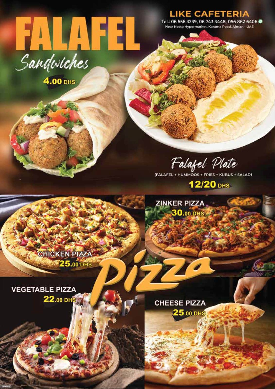 Menu at Souk Al FALAFEL restaurant, Ajman