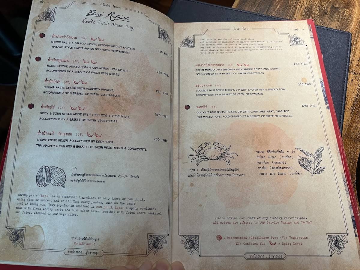 Menu at Sri Trat Restaurant and Bar, Bangkok, 90 Sukhumvit 33 Alley