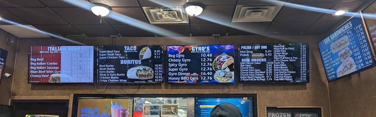 Menu at Sun Sub restaurant, Chicago, W North Ave