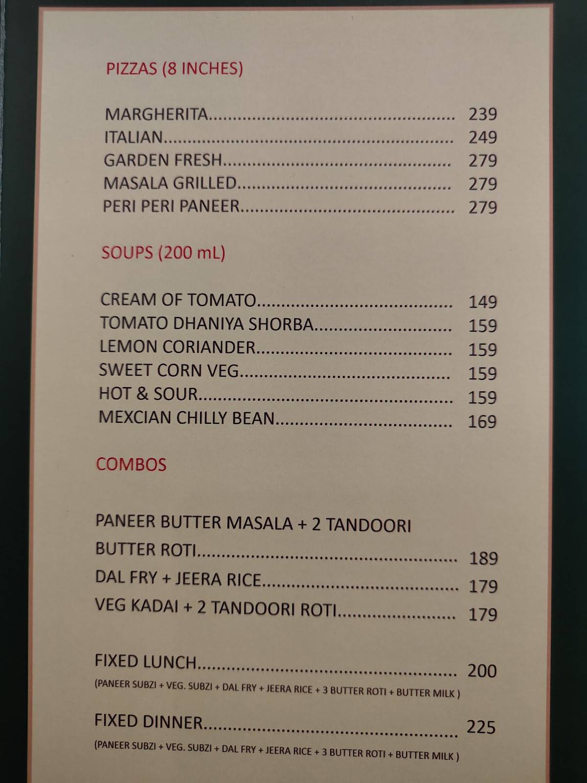 Menu at THE GLASS DOOR CAFE & RESTRO, Gandhinagar