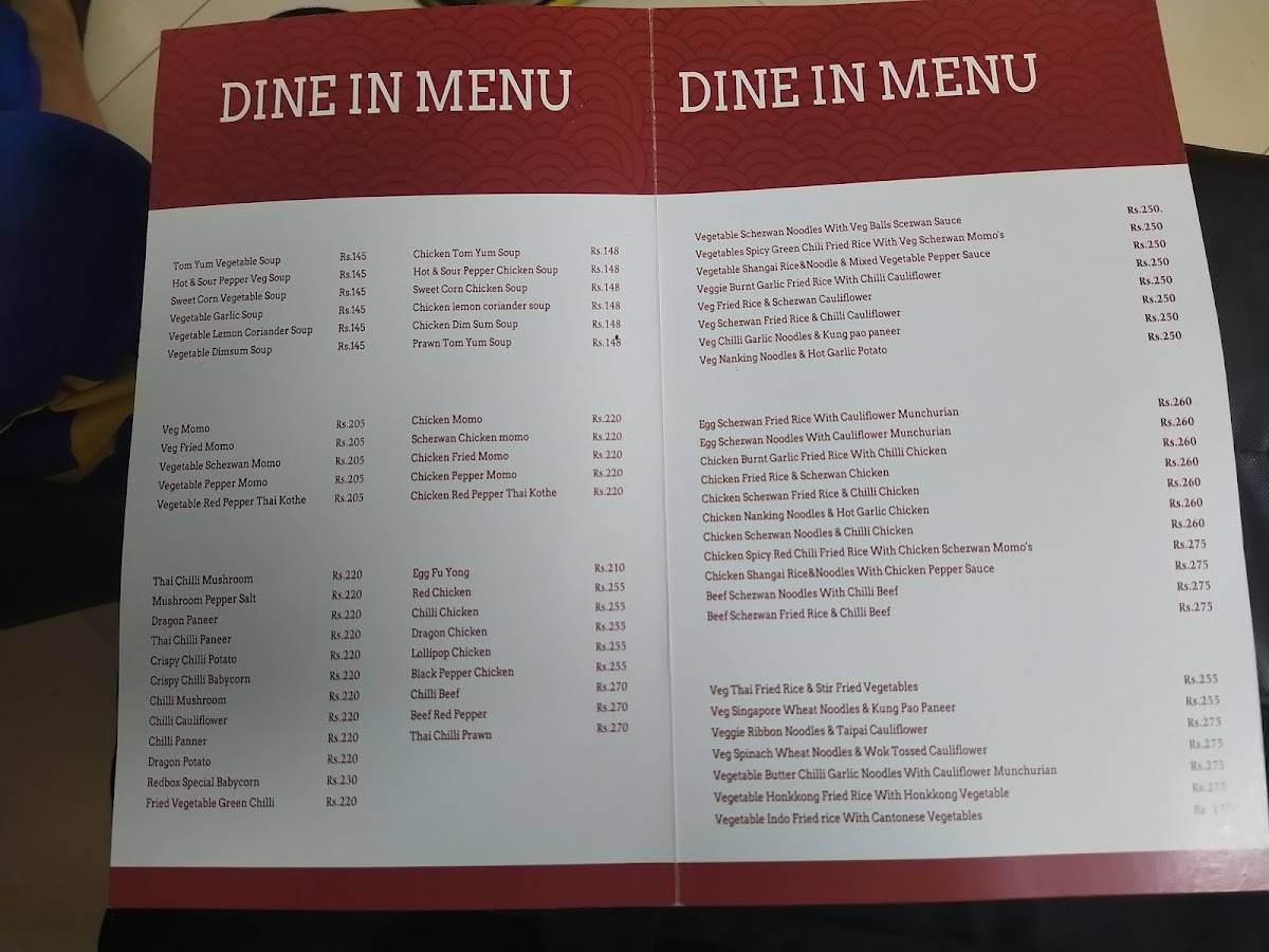 Menu at THE RED BOX, Kottayam