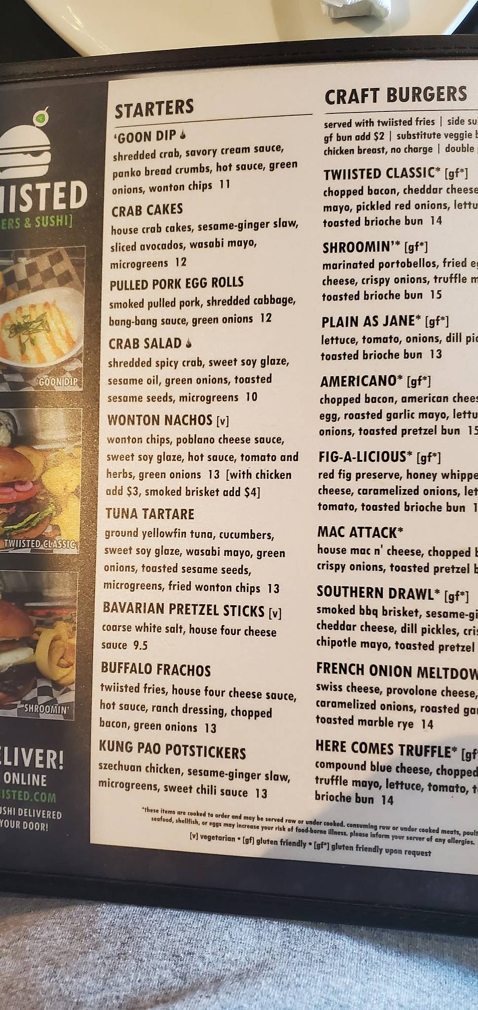 Menu at TWIISTED Burgers & Sushi restaurant, Medina