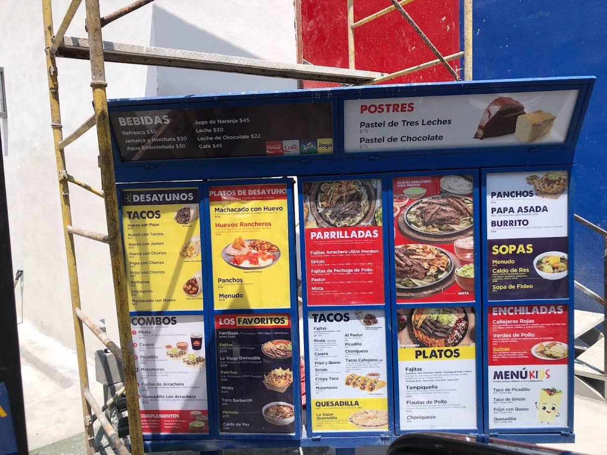 Carta del restaurante Taco Palenque, Monterrey, Carr Nacional 261