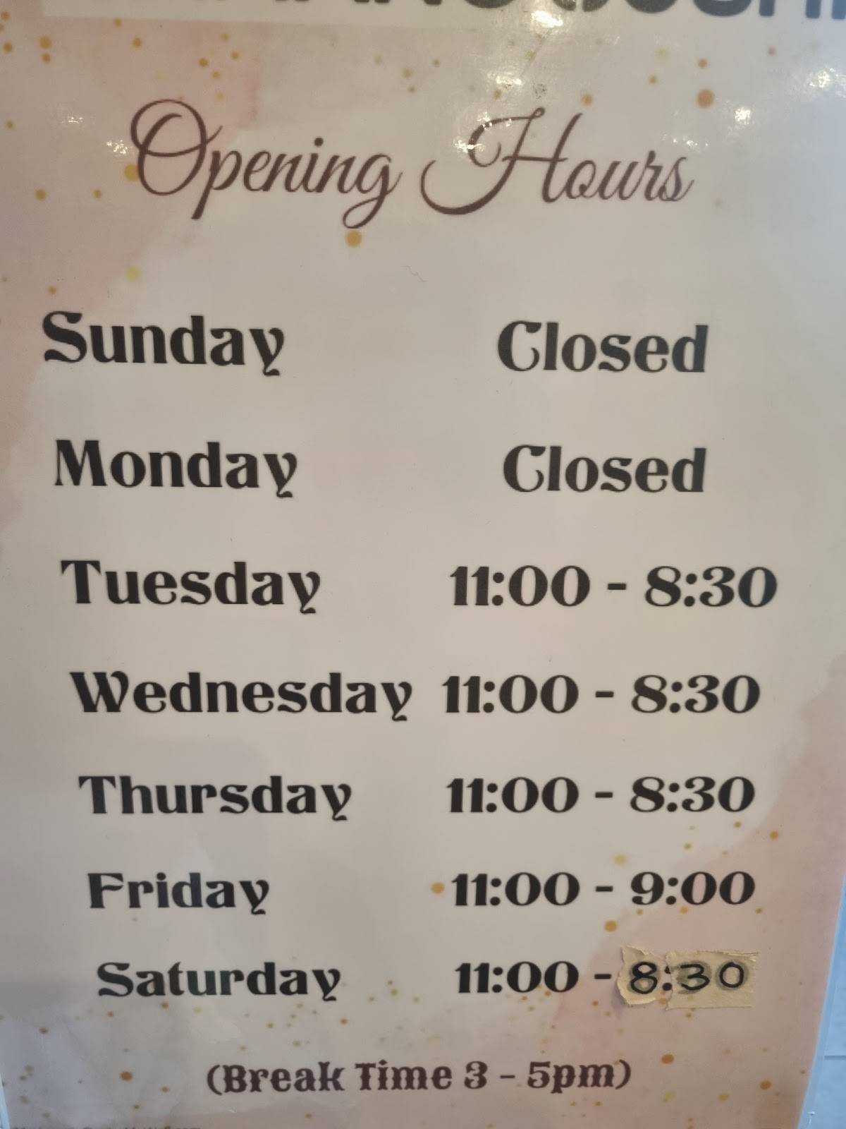 Menu at Tamano Sushi - No Booking, Walk in only restaurant, Oatlands