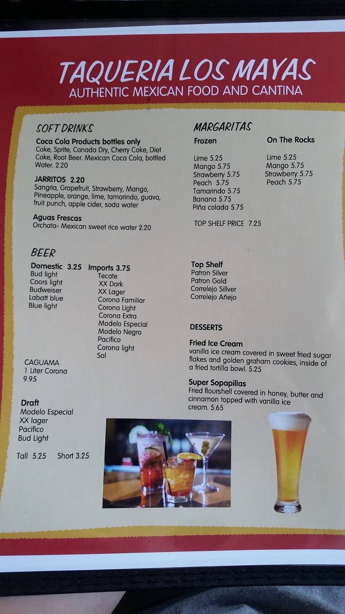 Menu at Taqueria Los Mayas restaurant, Cheektowaga