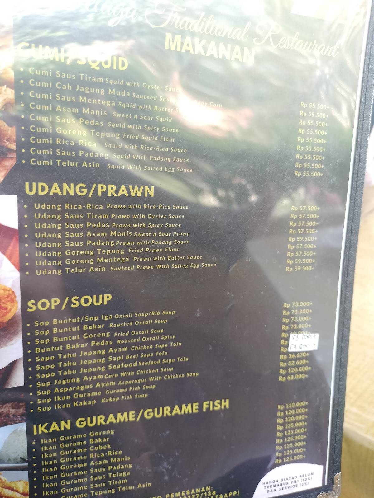 Menu at Telaga Traditional Resto restaurant, Karawang, Kawasan Industri ...