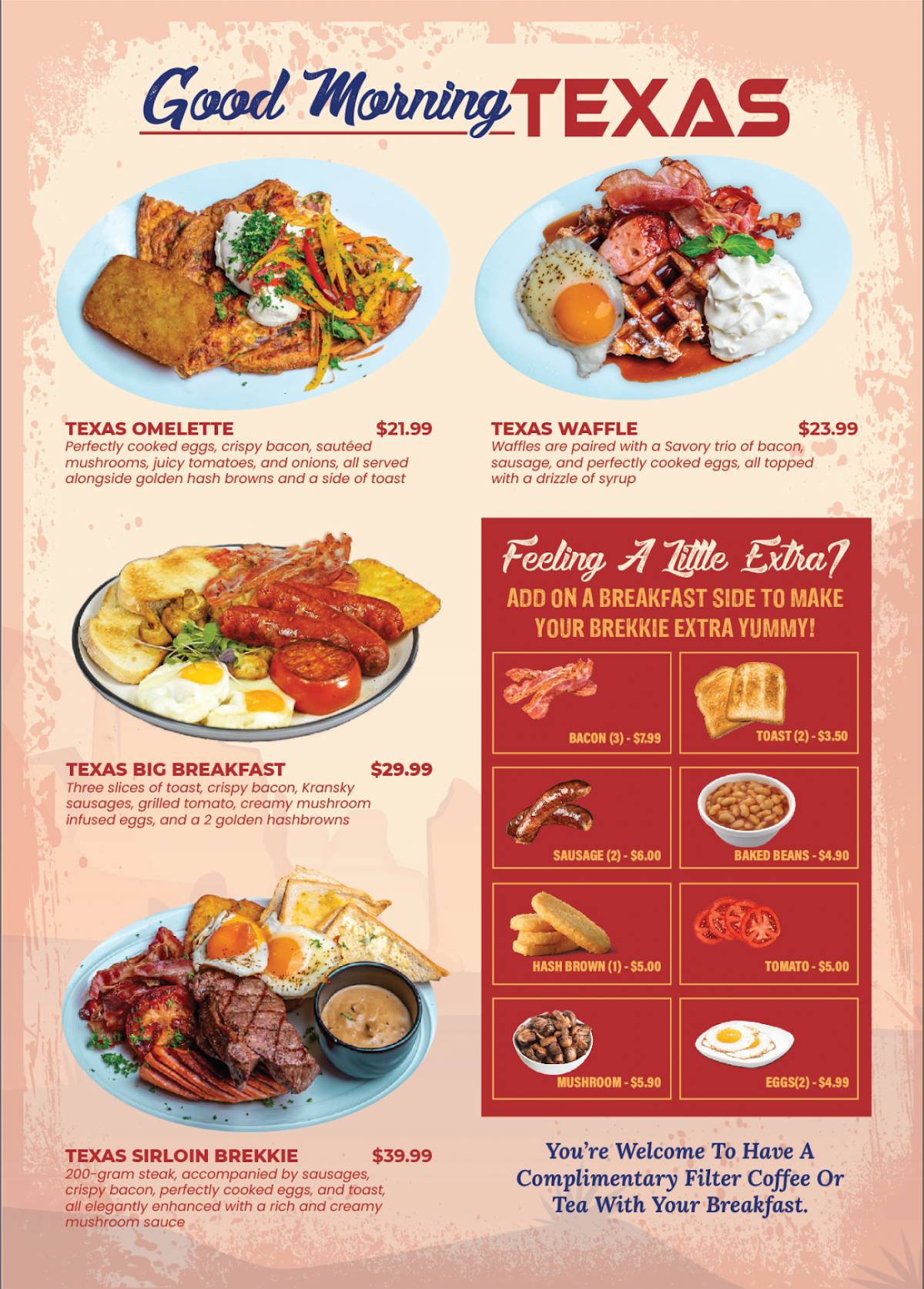 Menu at Texas Smokehouse Manukau restaurant, Auckland