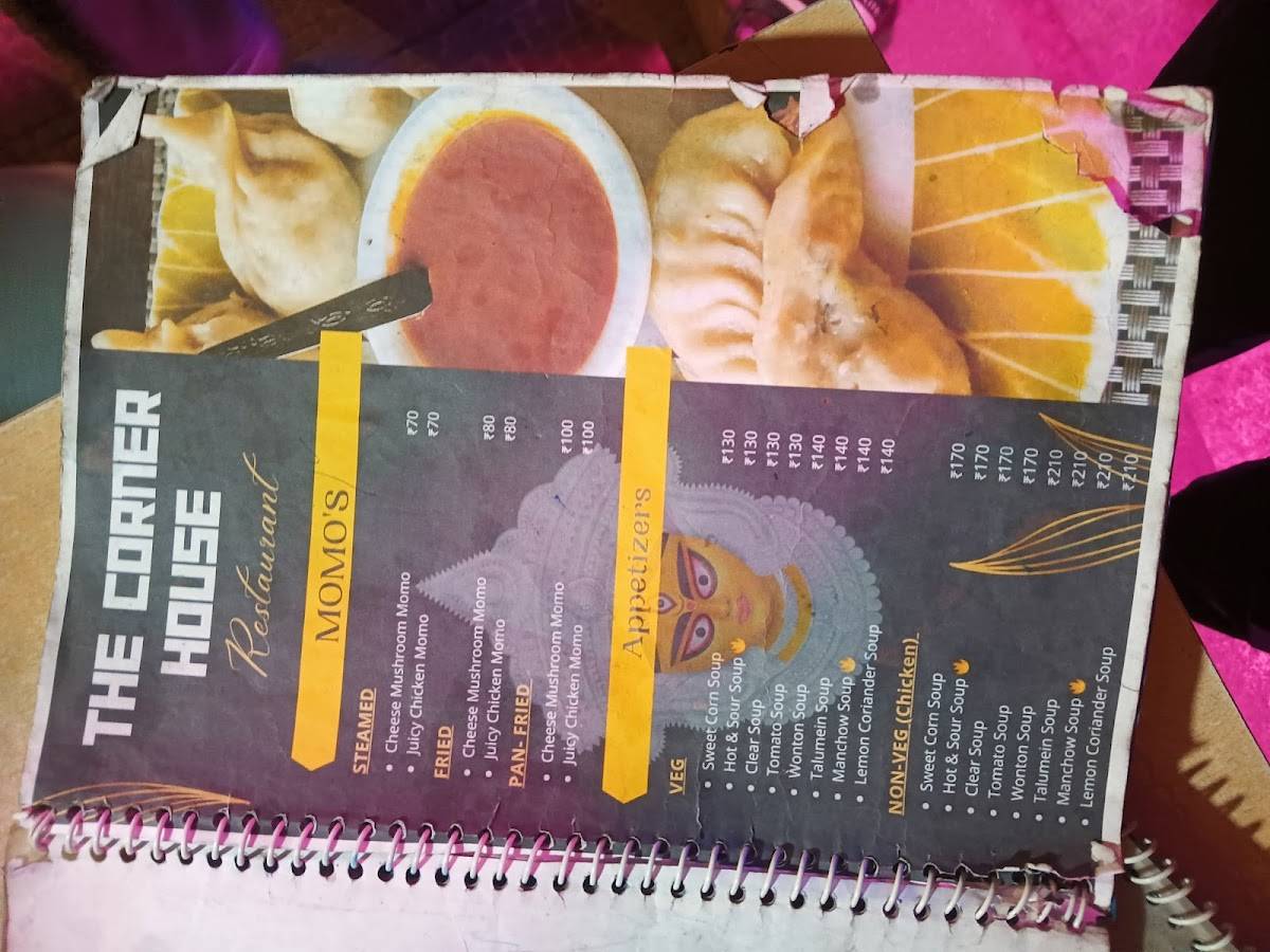 Menu at The Corner House, Kolkata