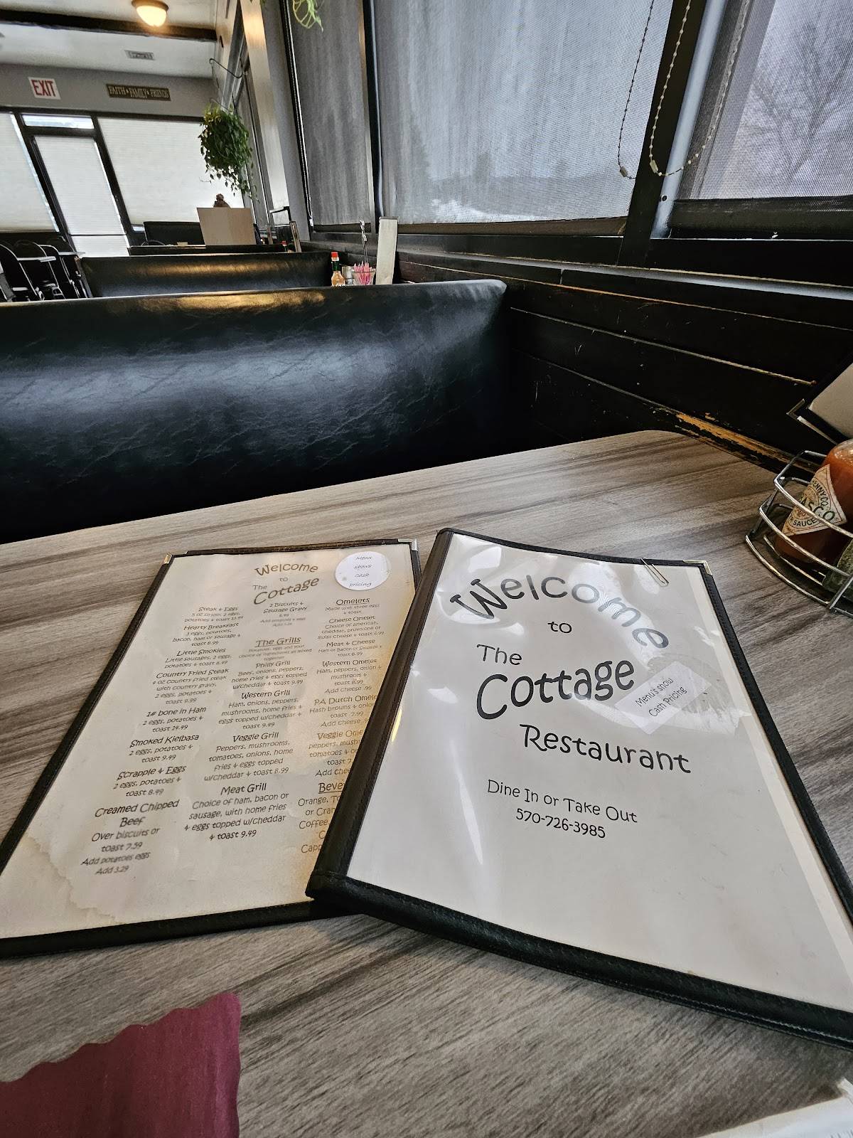 Menu at The Cottage Family Restaurant, Lamar, Nittany Valley Dr