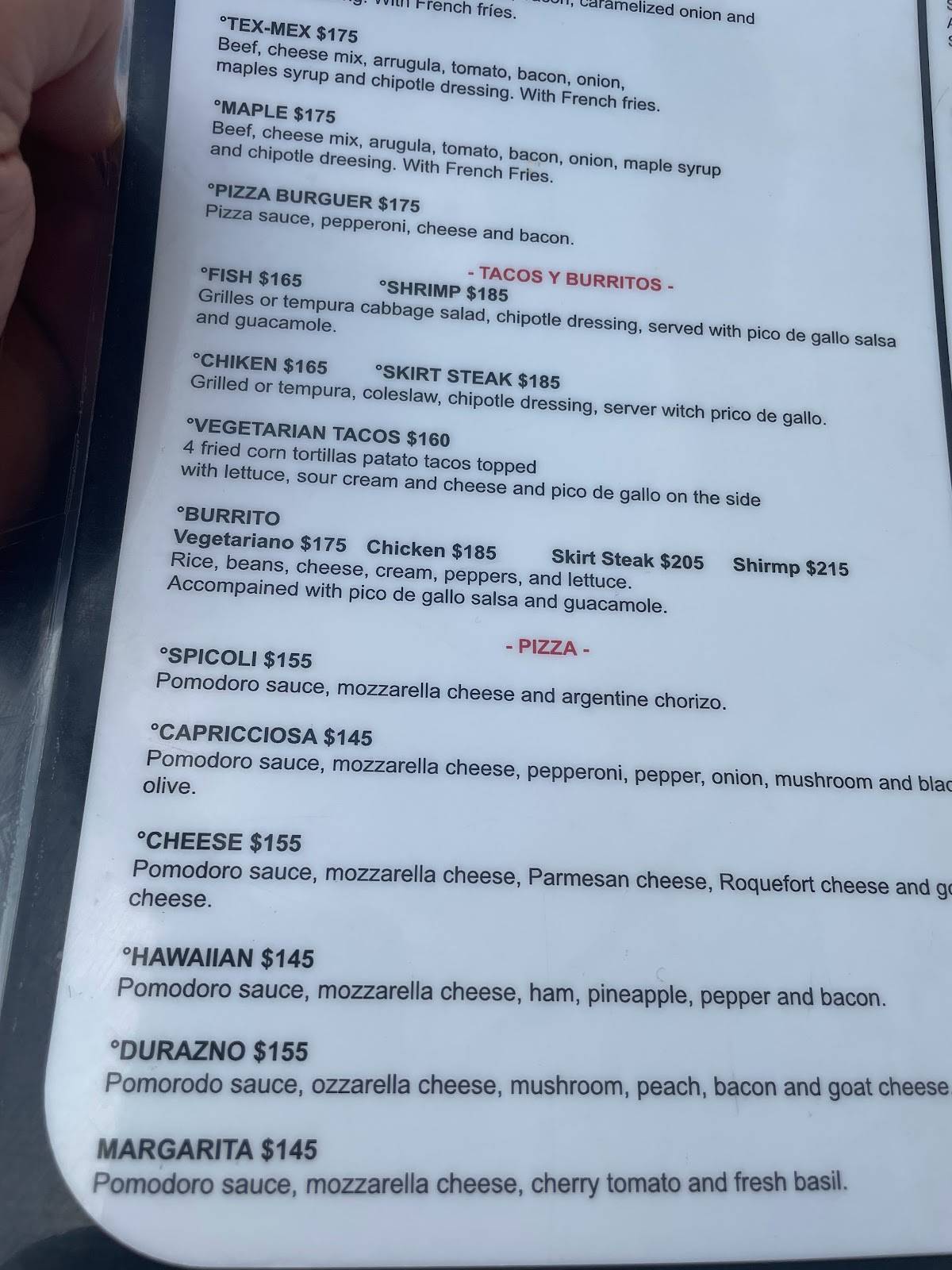 Menu at The Freaky Tiki Bar & Grill, Playa del Carmen