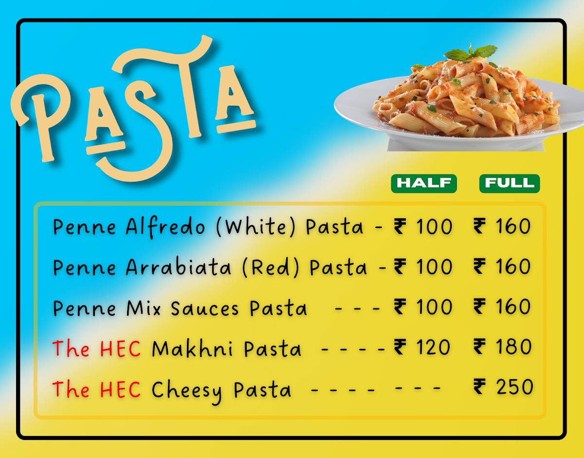 Menu at The Half Engineers Cafe, Faridabad