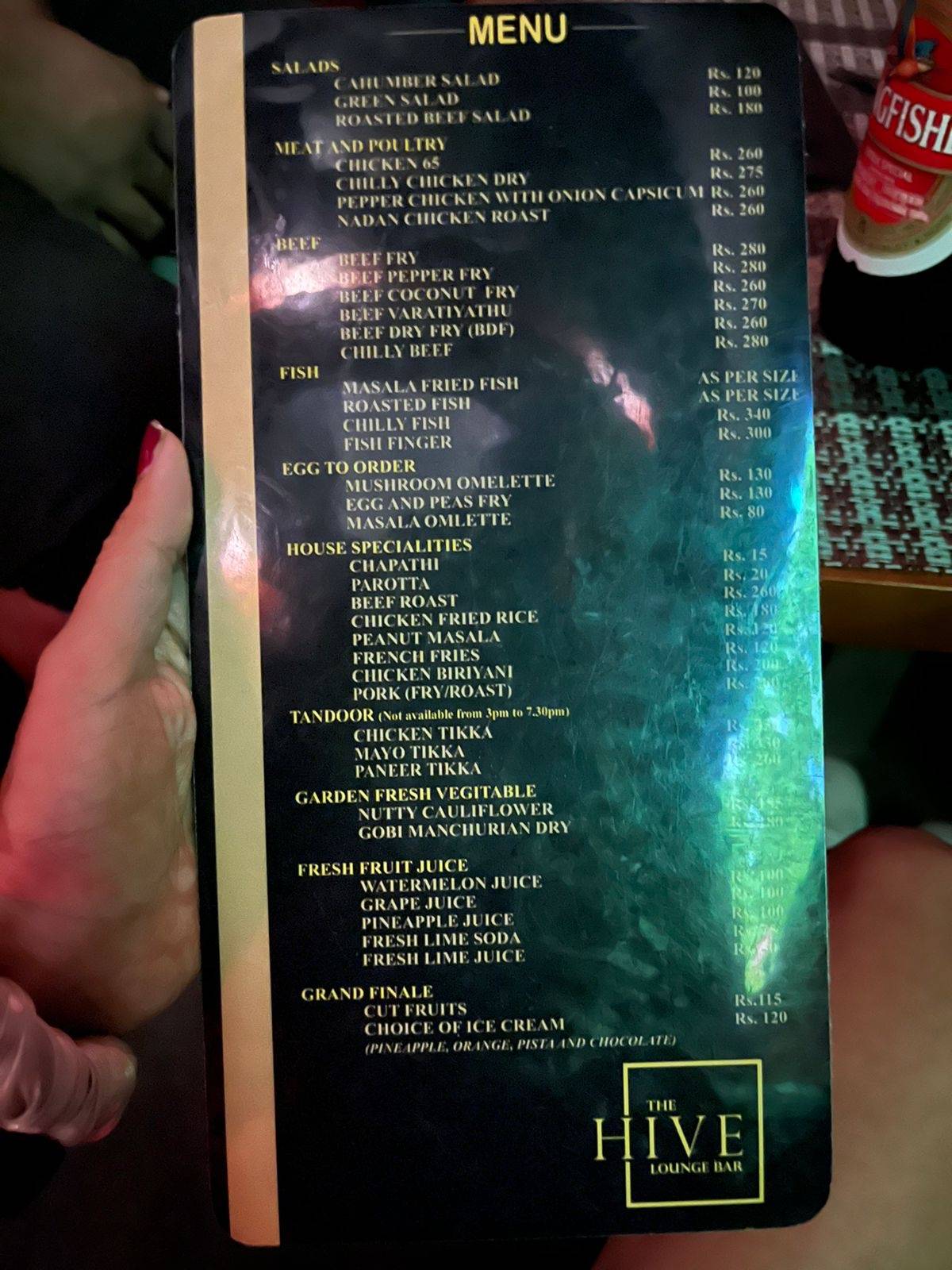 Menu at The Hive Lounge Bar, Kakkanad