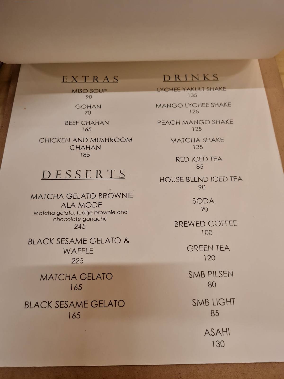 Carta del restaurante The Pantry Modern Japanese, Ciudad del Iligan