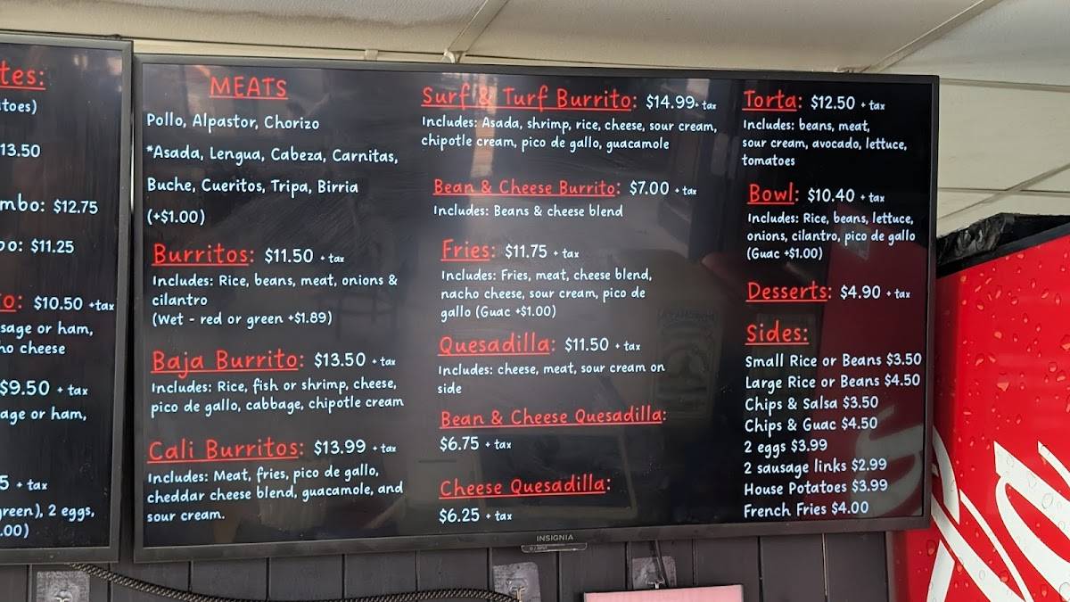 Menu at The Taco Shop restaurant, Anaheim, 201 W Center Street ...