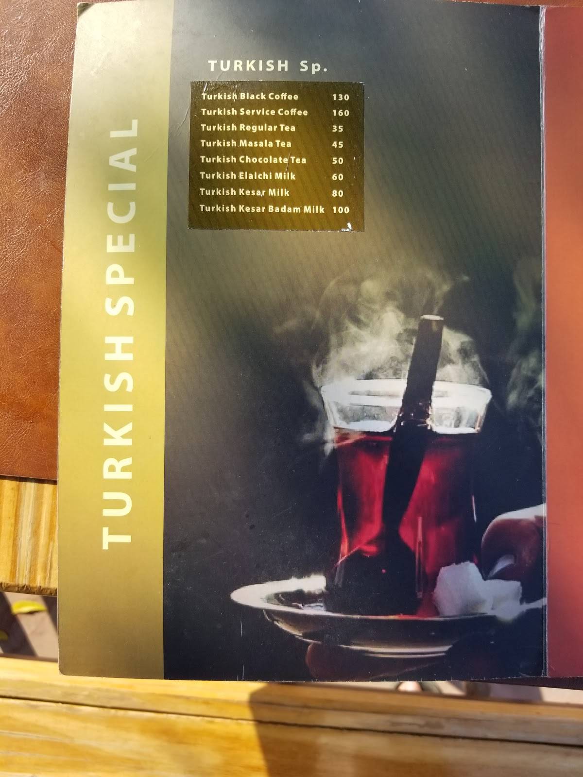 Menu at Turkish Cafe, Ahmedabad