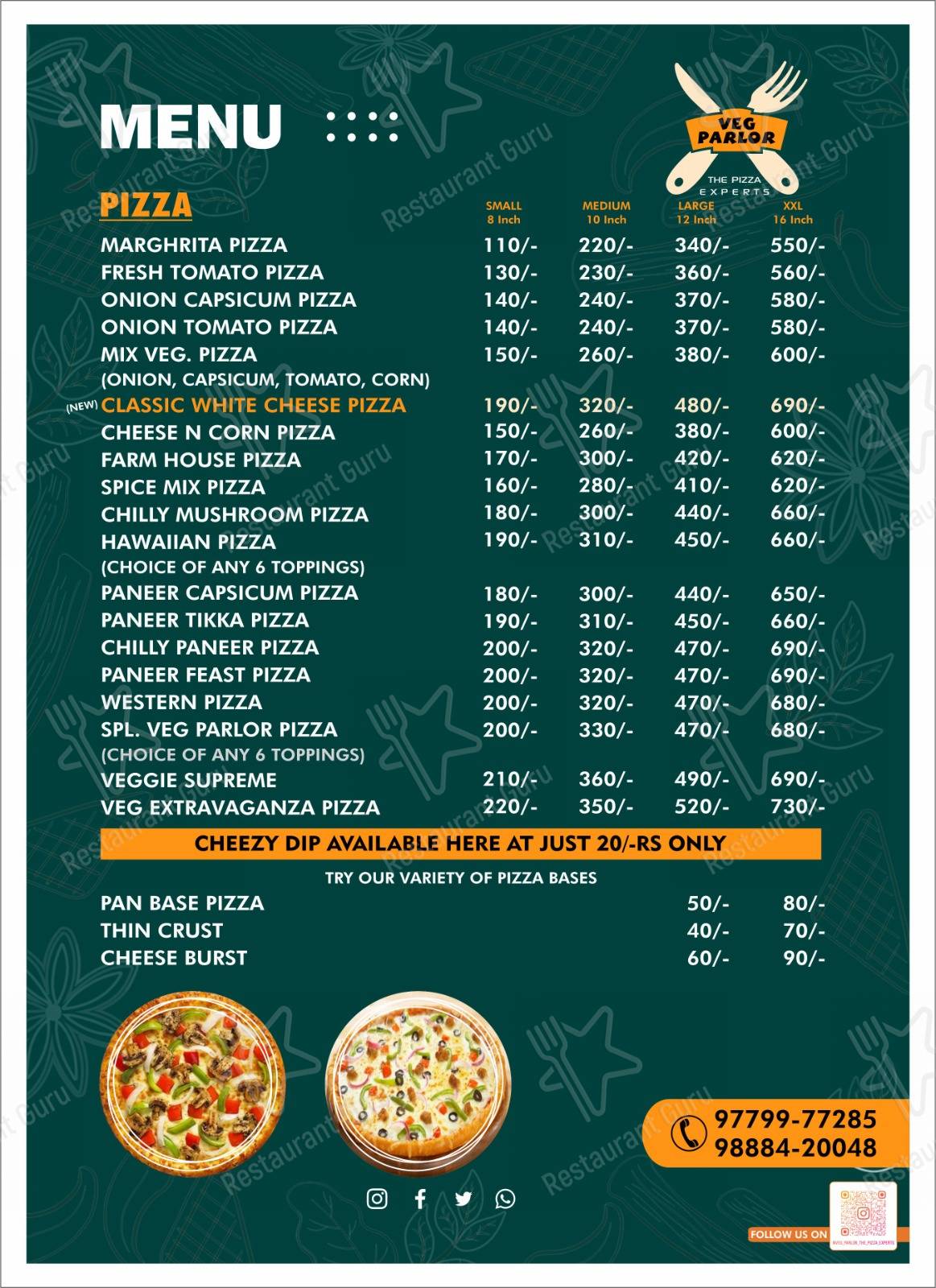 Menu at Veg Parlour The pizza experts, Goraya
