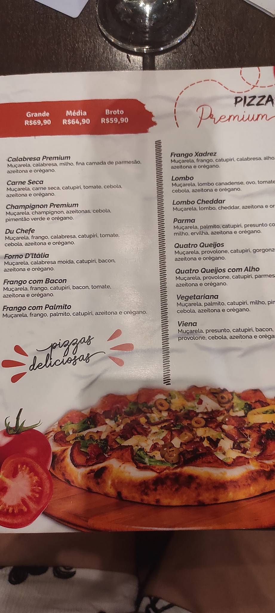 Menu em Via Pizza Forno a Lenha - Via Café Garden Shopping, Varginha