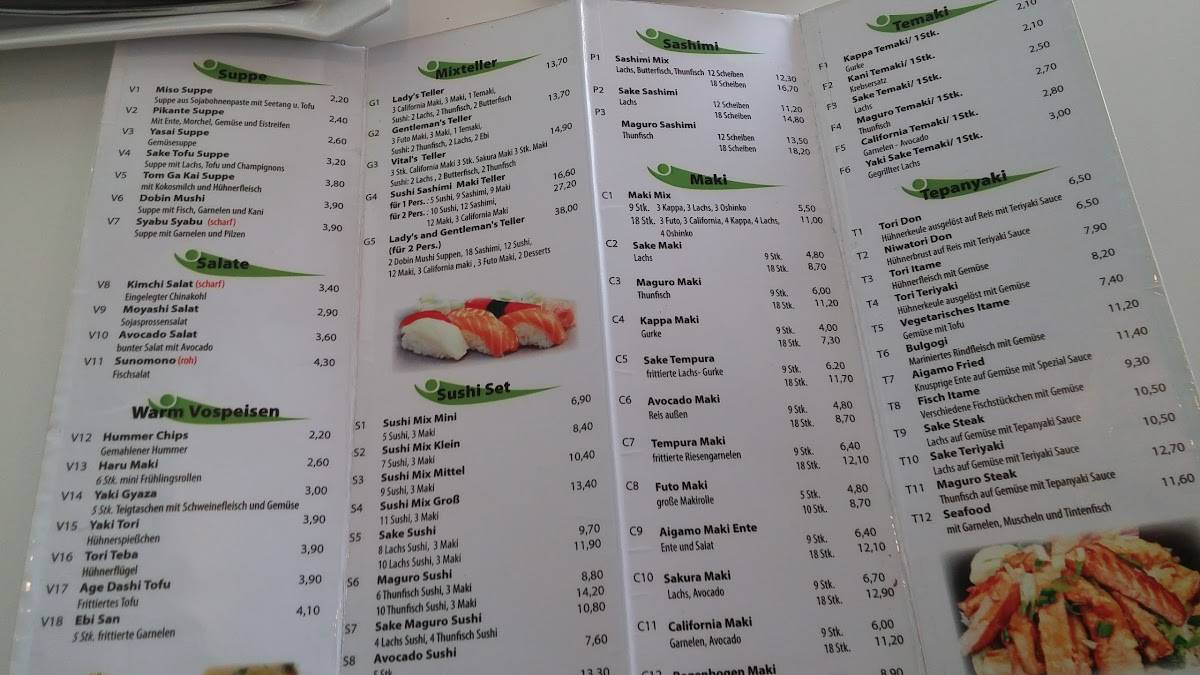 Speisekarte von Vital Lounge restaurant, Wien, Donau-City-Straße 11-13