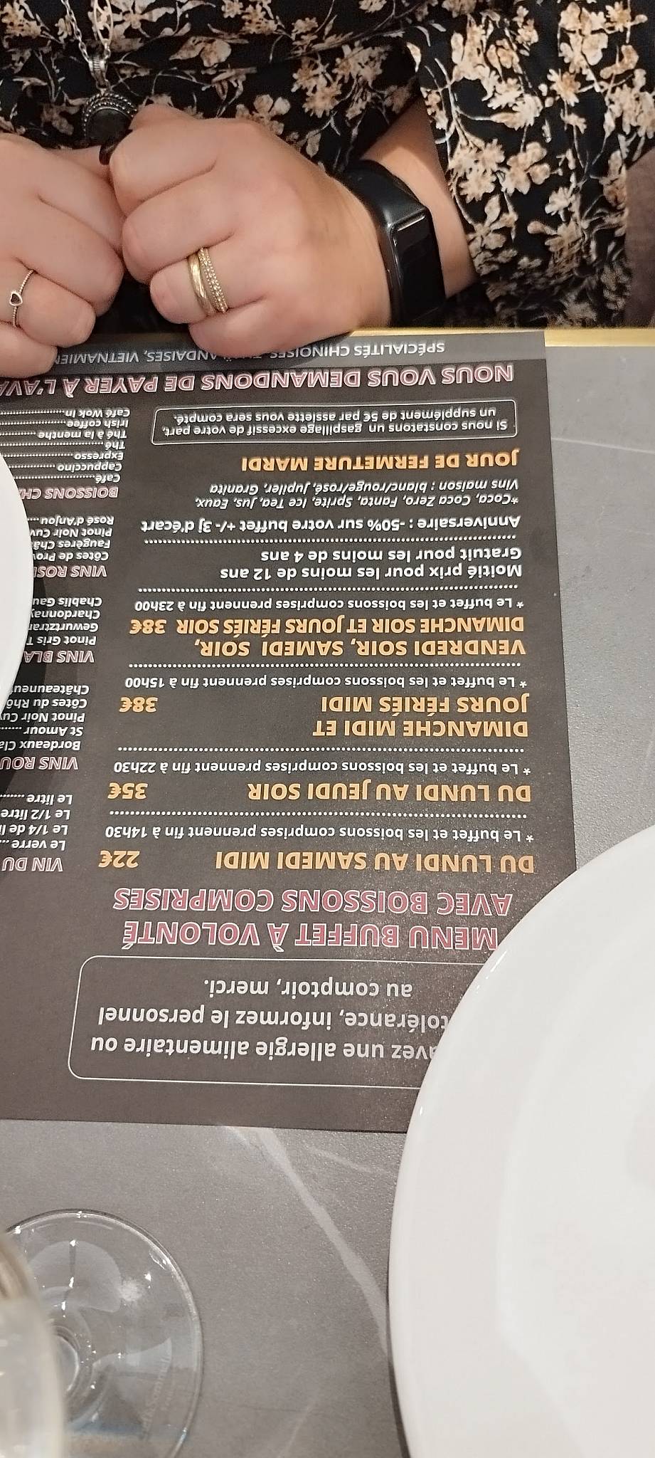 Menu au WOK IN, Mons