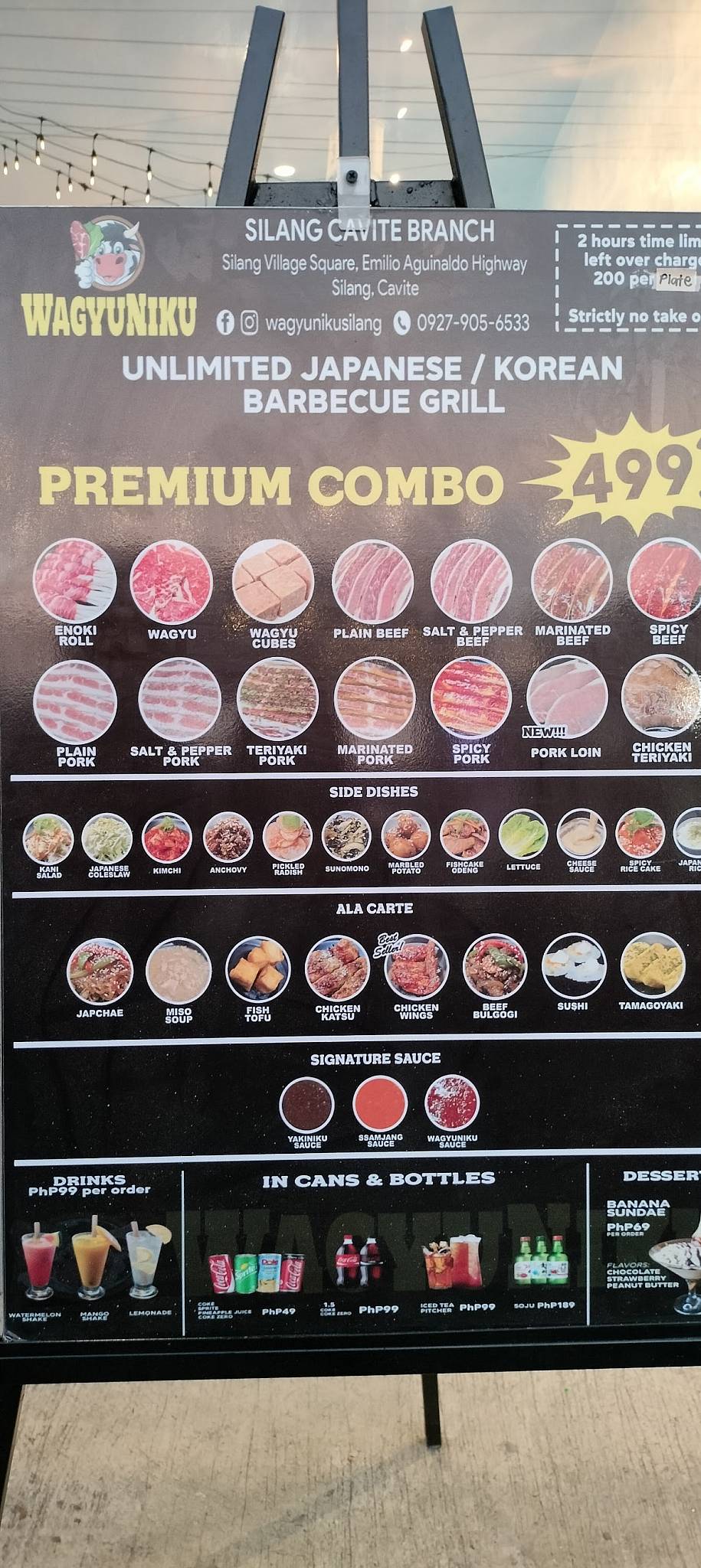 Carta del restaurante Wagyuniku Silang, Silang